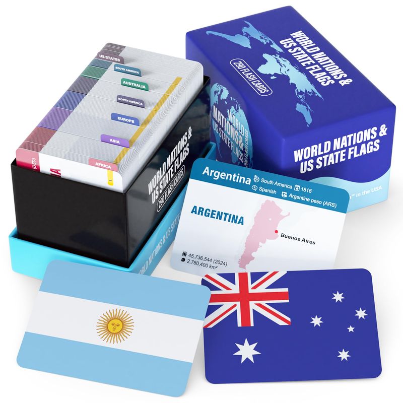 Countries of The World Flashcards – 290 Country & US States Complete ...