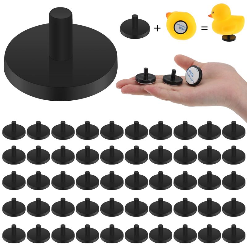Wesiti 50 Pieces Duck Plug Rubber Duck Mount Black Plastic Rubber Duck ...