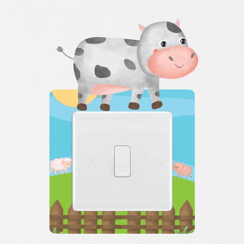 Farm Animal Light Switch Surround Sticker Nursery Jungle Safari ...