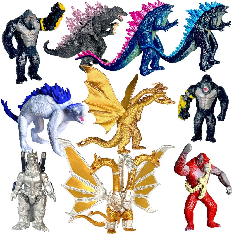 TwCare Set of 10 Godzilla x Kong: The New Empire, Dinosaur Dragon Toys Action Figures, Evolved ...