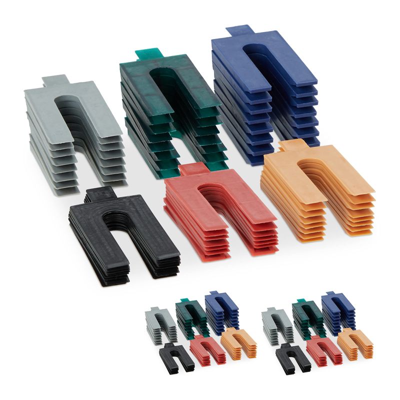 Relaxdays Plastic Spacers, Set of 144, Glazing Blocks in 6 Sizes ...