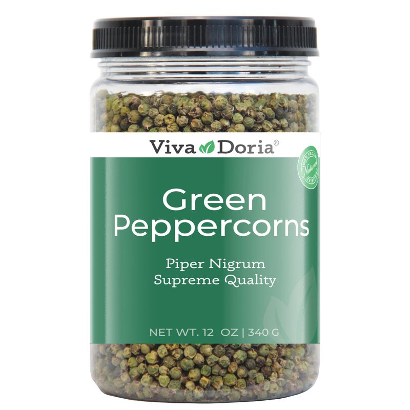 Viva Doria Green Peppercorns, Whole Green Pepper, Steam Sterilized,12 ...