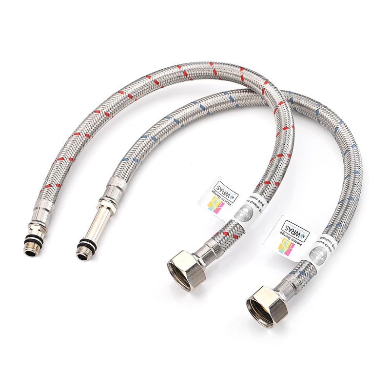 2X (Pair) Flexible Hoses Tap Tails M10 (10mm) x 1/2" – 9 Lengths ...