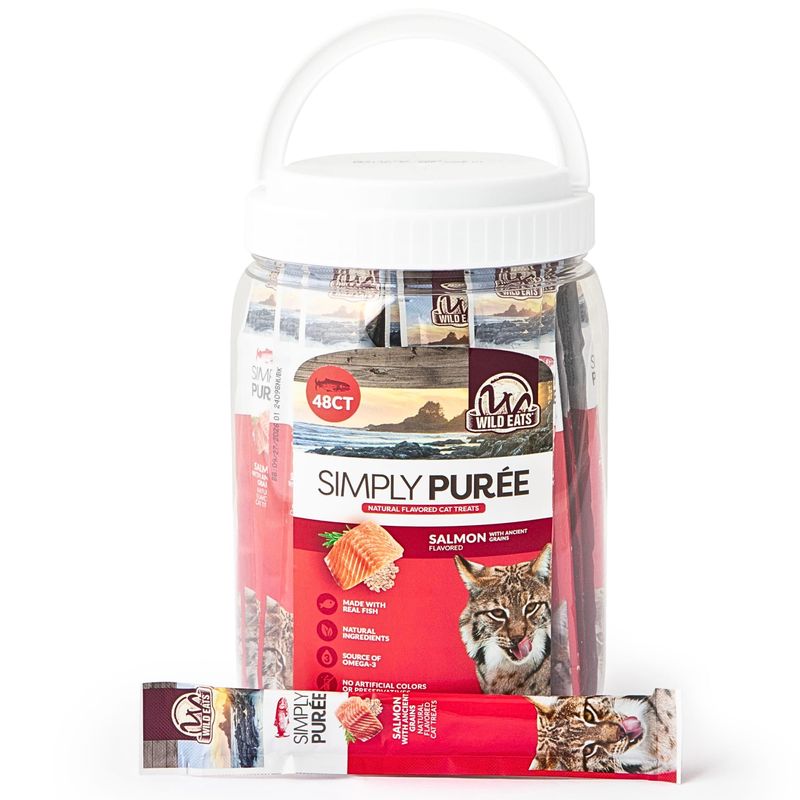 Wild Eats Simply Puree Salmon with Ancient Grains Tub for Cats | 48 ...