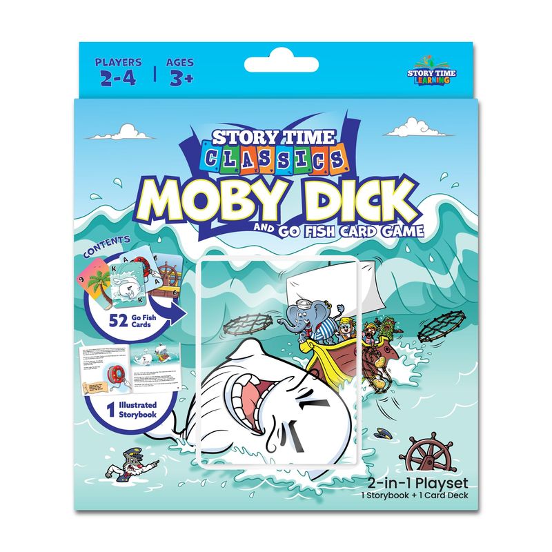 Moby Dick + Go Fish Card Game 2-in-1 Playset for Kids Ages 3 ...