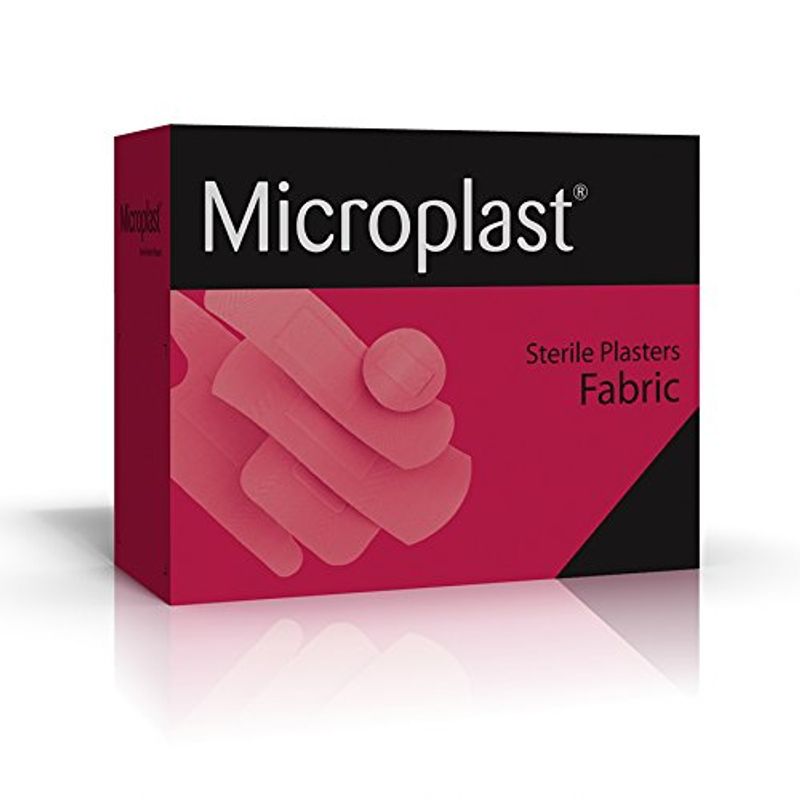 Microplast Fabric Adhesive Plasters 100-Piece Set, 4 cm x 4 cm Size ...