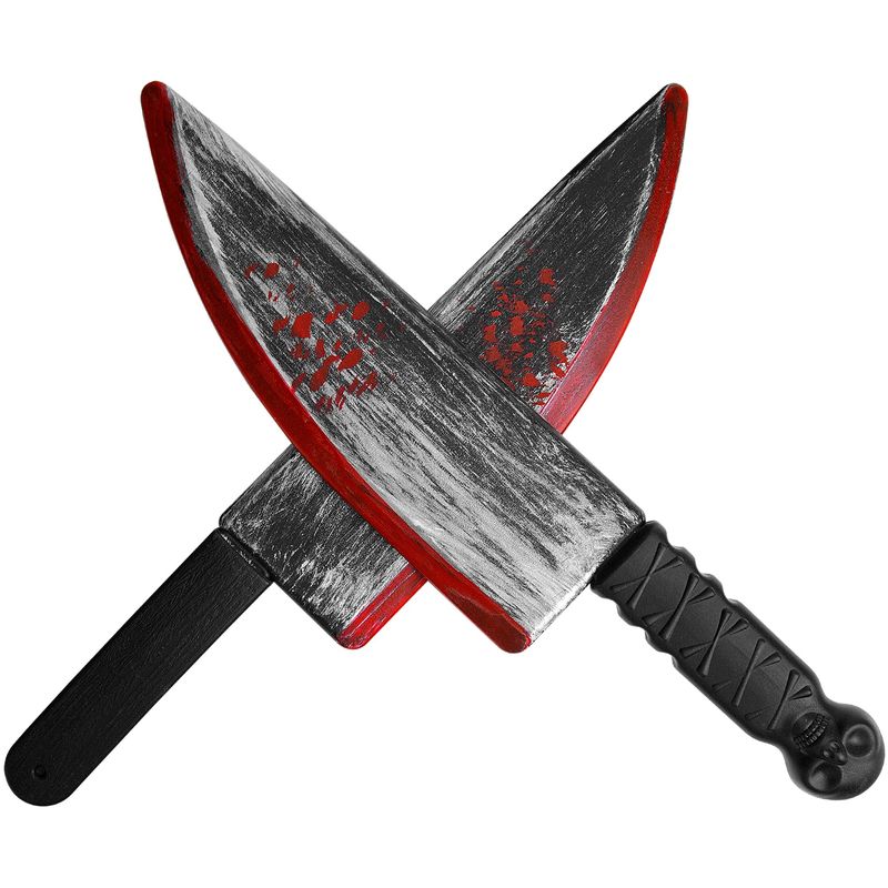 Watayo 2 Pcs Halloween Knife Prop- Realistic Halloween Butcher Fake ...