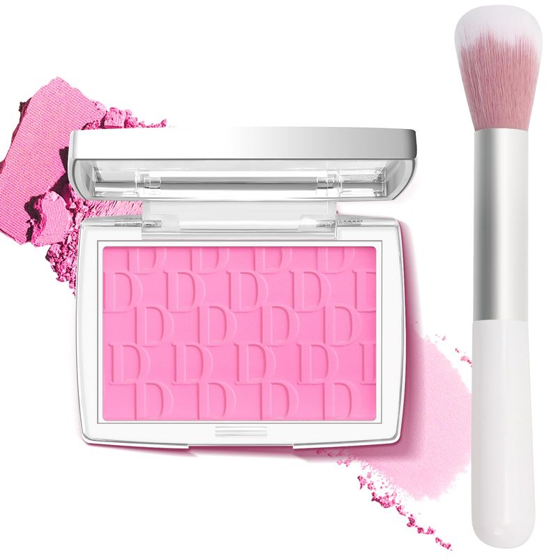LYBHDAFA Powder Blush for Cheeks with Brush, Matte Pink Blush Palette ...