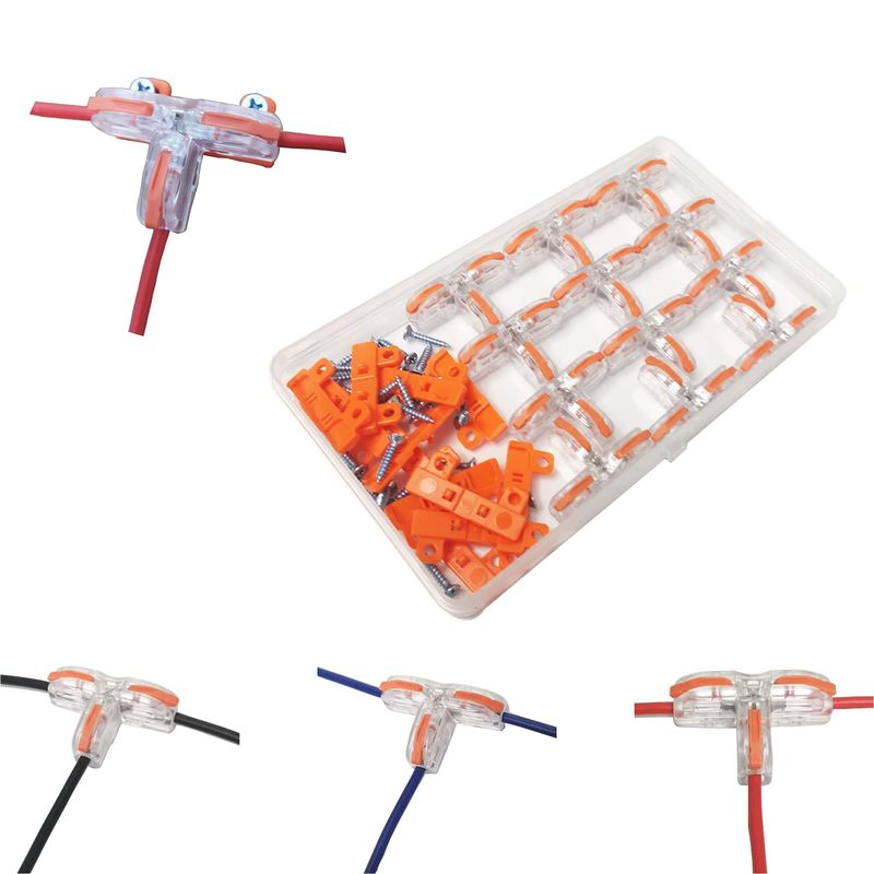 Compact joint connector, CTRICALVER 12 pcs one button connector, T ...
