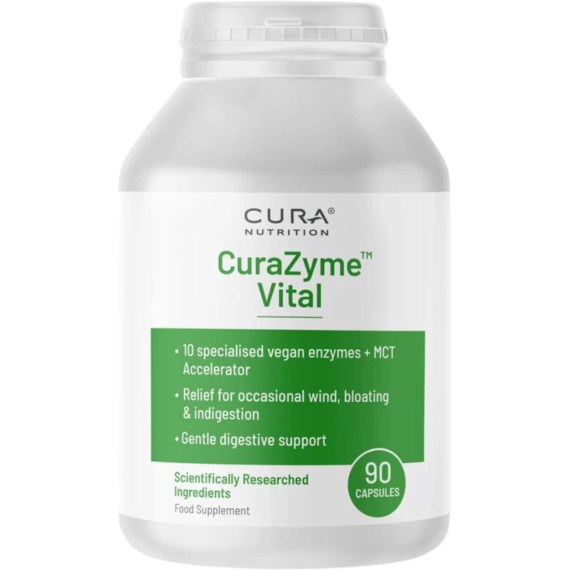 CURA NUTRITION - CuraZyme Vital (90 Capsules) | for Sensitive Stomachs, Nutrient Supplements ...