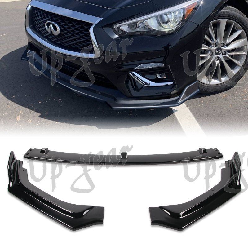 For 2018-2021 Infiniti Q50 Premium Painted Black Front Bumper Body Kit ...