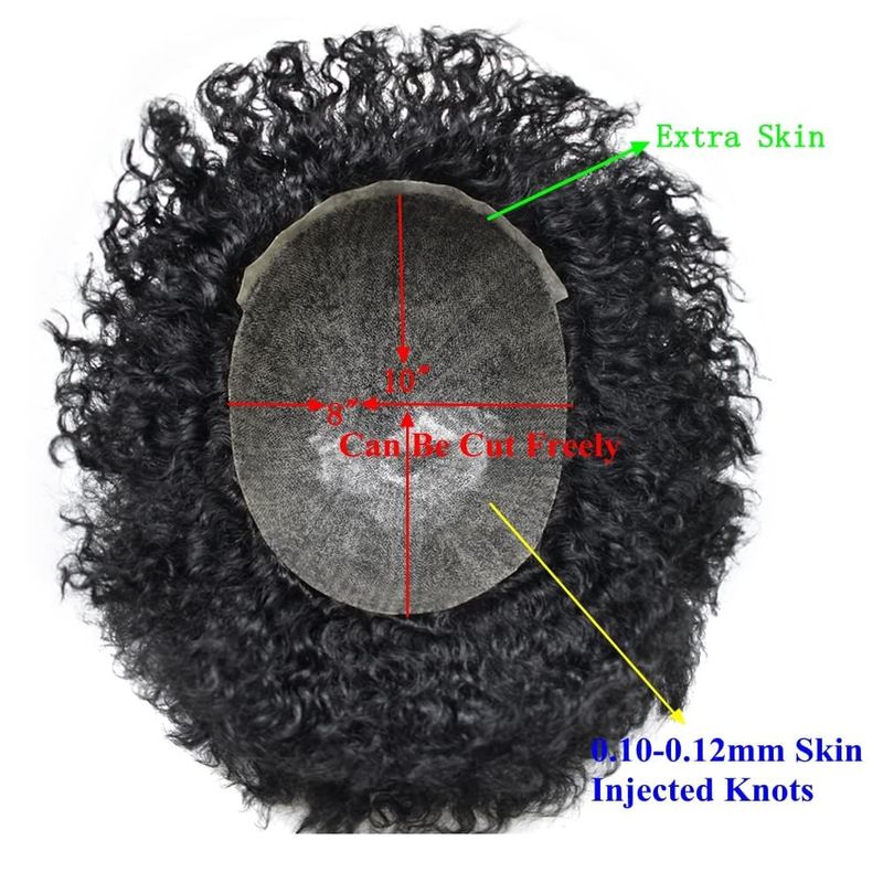RESHE Afro Hair System For Black Mens Hair Unit Toupee Full Poly Man ...