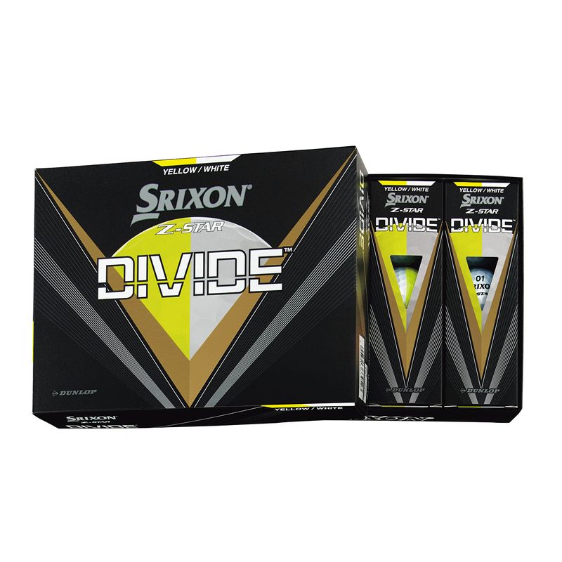 DUNLOP SRIXON Z-STAR DIVIDE Golf Ball, 2023 Model, 1 Dozen (12 Balls), Yellow/White - Online ...