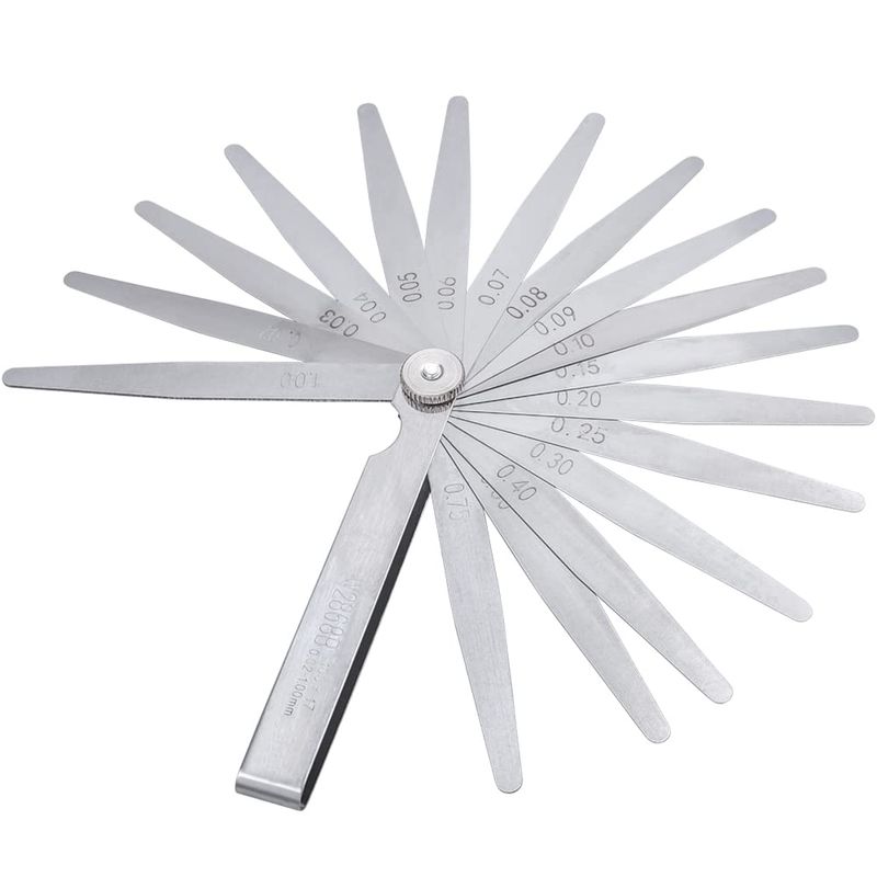 Mesee 17 Blades Metric Feeler Gauge, 0.02-1.00mm Stainless Steel Gap ...
