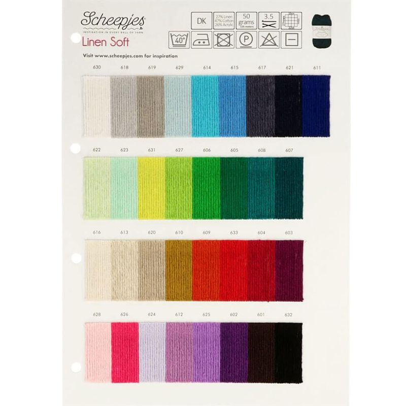 Scheepjes Linen Soft Color Sample Card - Essential for Yarn Enthusiasts ...