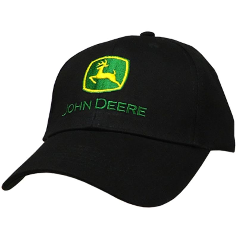 John Deere Men's Trademark Logo Core Baseball Cap, Black, One Size ...
