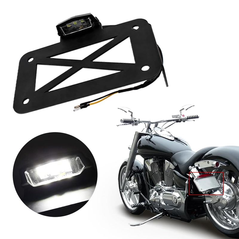 Baceyong Motorcycle License Plate Light Bracket, Motorcycle Side Mount ...