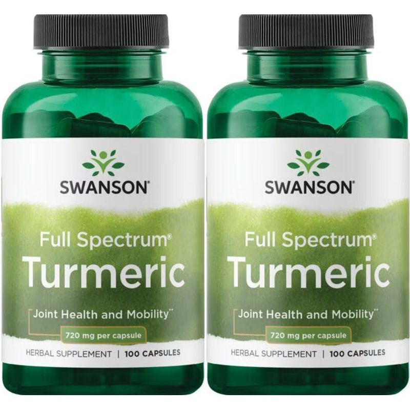 200 Caps Swanson Turmeric Root 720 mg Joint Skin Digestive Health ...