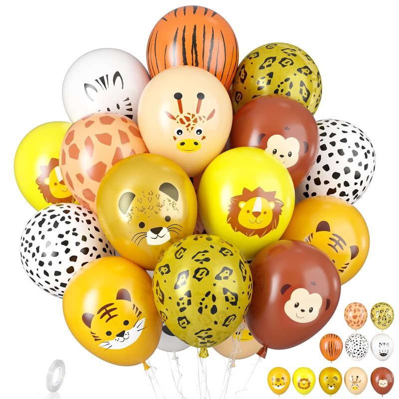 Biapian Jungle Safari Animal Print Balloons - 20 PCS, 12 inch Animal ...
