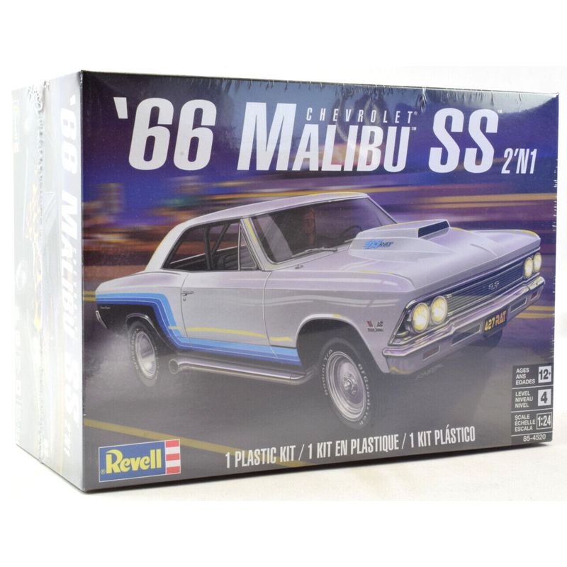 Revell 1966 Chevy Malibu SS 2-In-1 1/24 Scale Plastic Model Car Kit 85 ...