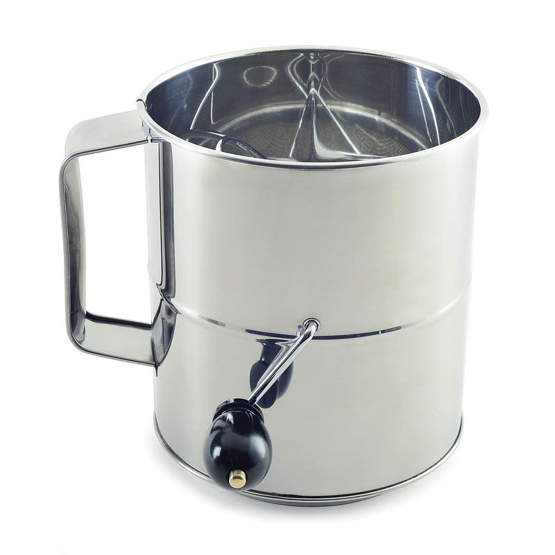 Norpro Polished Stainless Steel Hand Crank Sifter, 8 cups/64 ounces, As ...