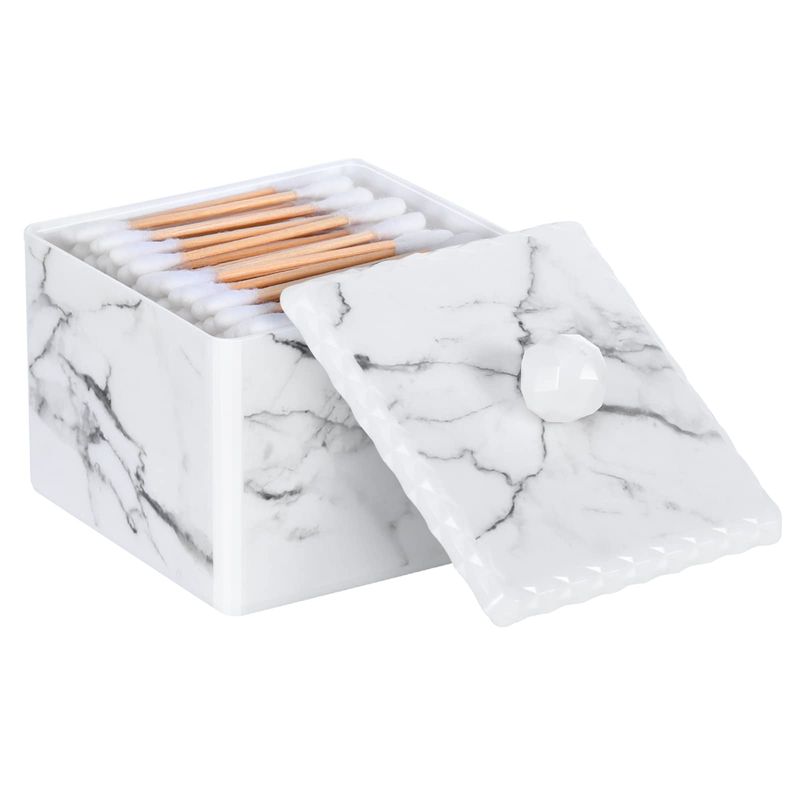 Luxspire Cotton Swab Storage Box with Lid, Q-Tip Swab Holder Cotton ...