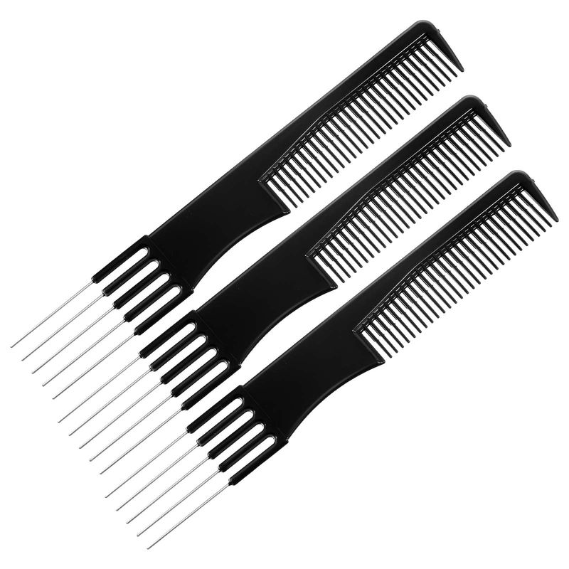 Thinp 3 Packs Comb With Metal Pick,Teasing Comb Pick Comb Lifting ...