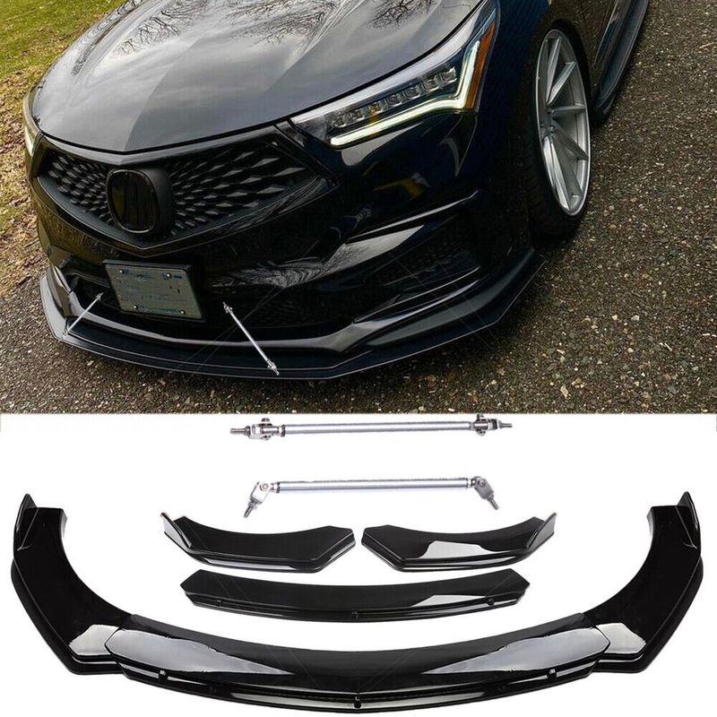 Car Front Bumper Lip Splitter Spoiler Body Kit Glossy Black For Acura ...