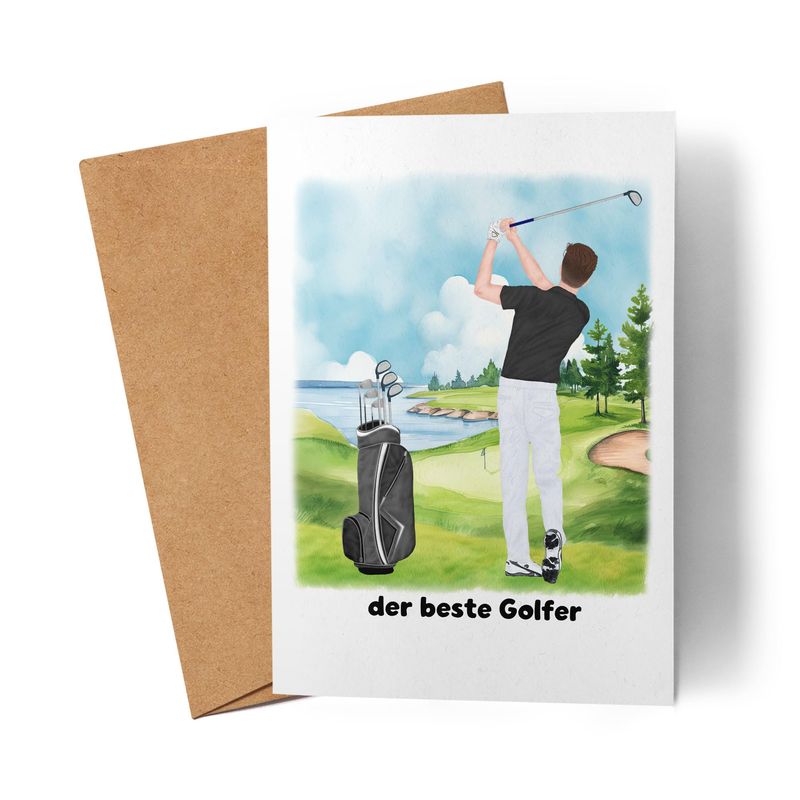 Kiddle-Design Golfer Card Personalised Golf Gift for Golf Player Golf ...