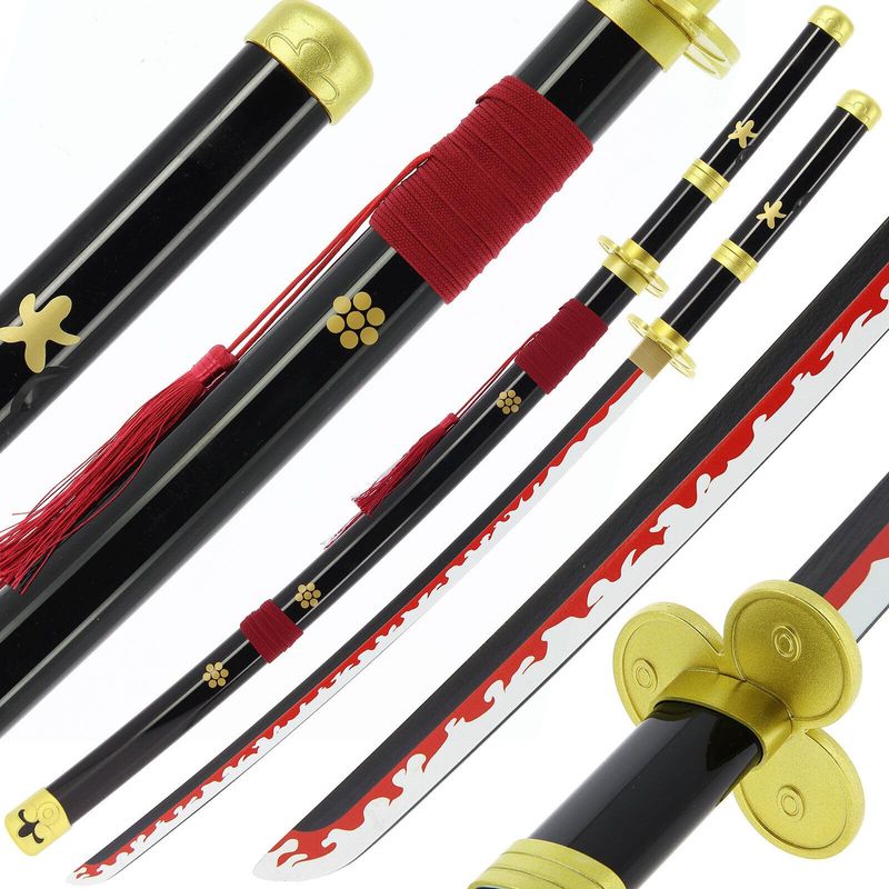 Bamboo Wooden Sword Anime Themed Katana Toy Cosplay Prop Blunt with ...