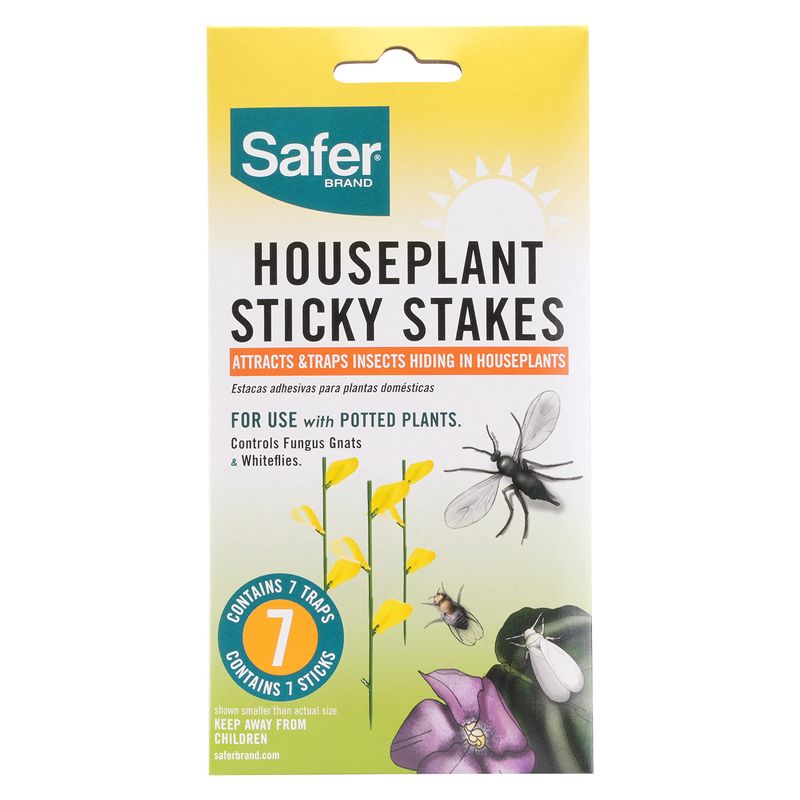 Safer Brand 5026 Houseplant Sticky Stake Insect Traps for Indoor Plants ...