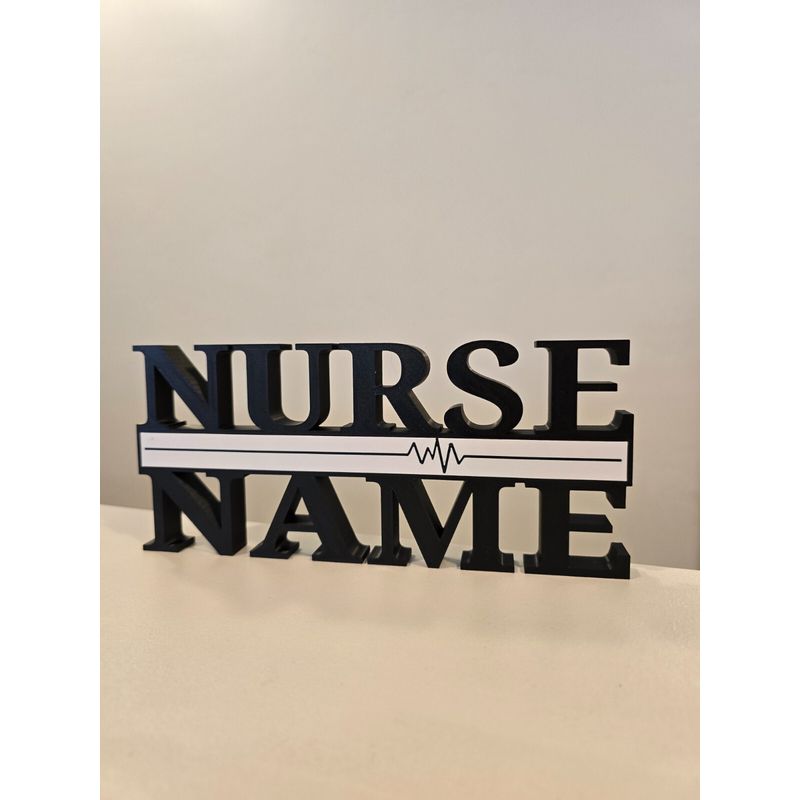 Made to Order - Thin White Line EMS/NURSE Desk Name Plate - Custom Rank ...