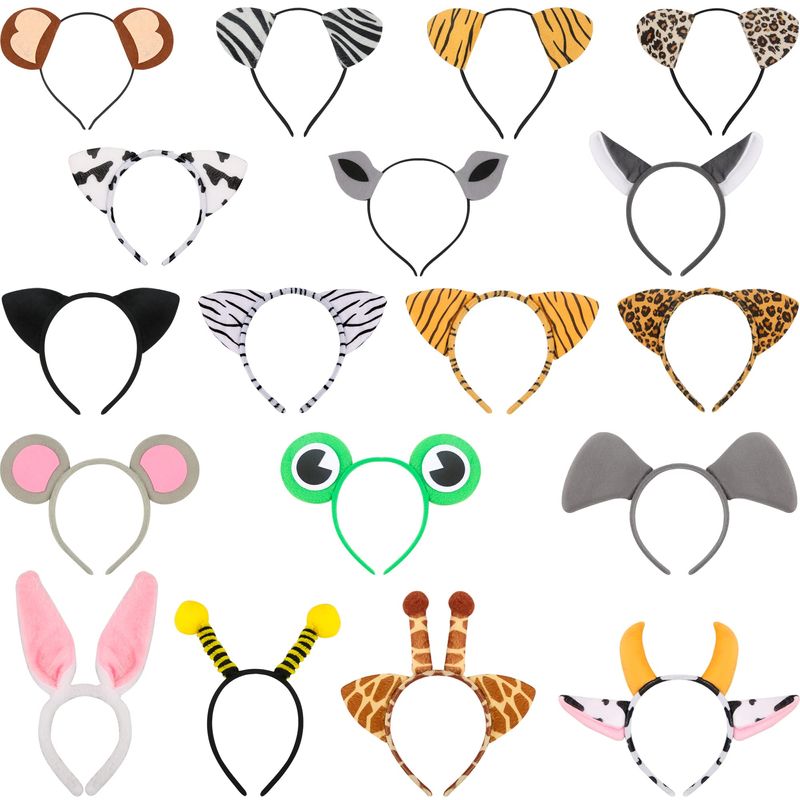 Trounistro 18 Pack Animal Ears Headbands Jungle Safari Animal Hair Hoop ...