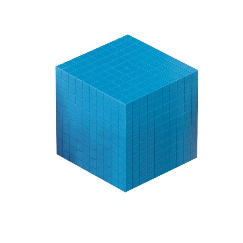 hand2mind Blue Plastic Base Ten Blocks Cube, Place Value Blocks ...