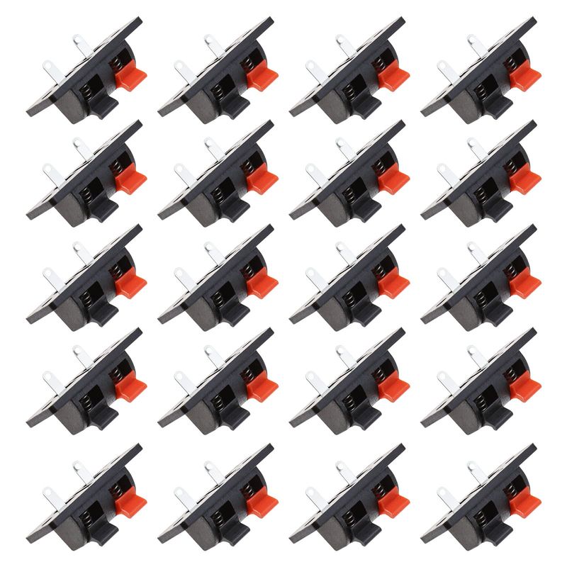 eMagTech 20PCS 2 Pin Speaker Terminal Block Amplifier Spring Jointing ...