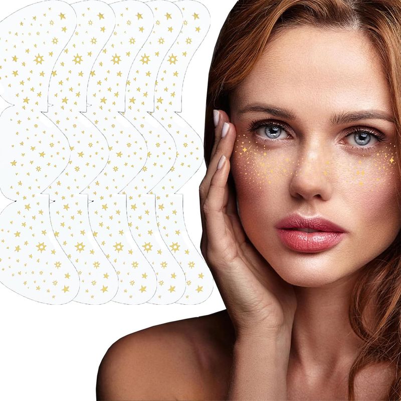 Face Temporary Tattoo,5 PCS Glitter Metallic Freckle Tattoos,Festival ...