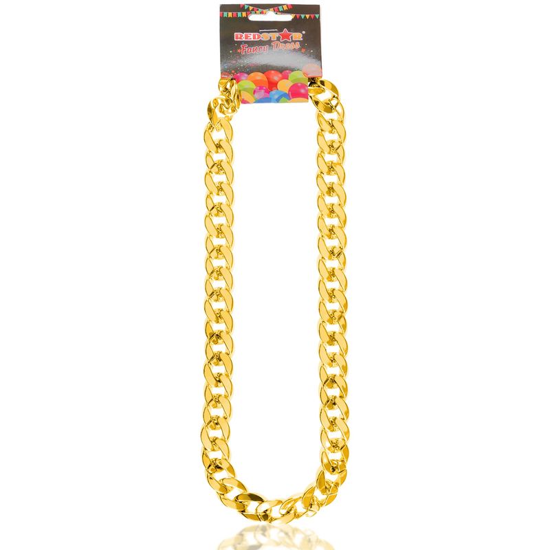 Gold Gangster Chain Chav Necklace Hip Hop Rapper Jewellery Pimp Fancy ...