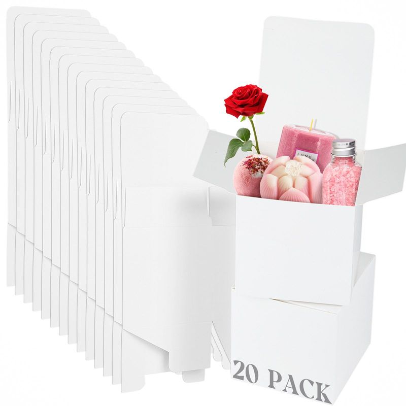 20 Pack White Gift Box, 10×10×10cm Small Cardboard Gift Box, Kraft ...