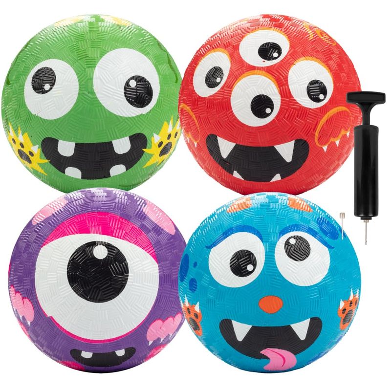 Gaga Ball Xtreme 4 Pack - 5 Inch Monster Playground Balls w Air Pump ...