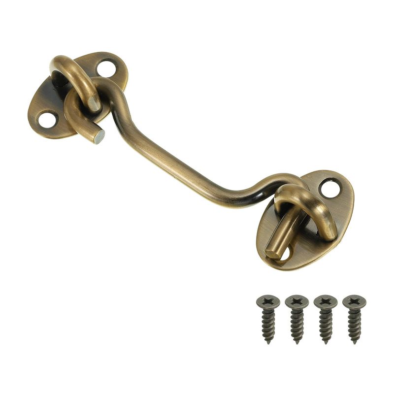 PATIKIL 6x118mm Hook Cabin Hook Gate Latch Lock Eye Latch Carbon Steel ...