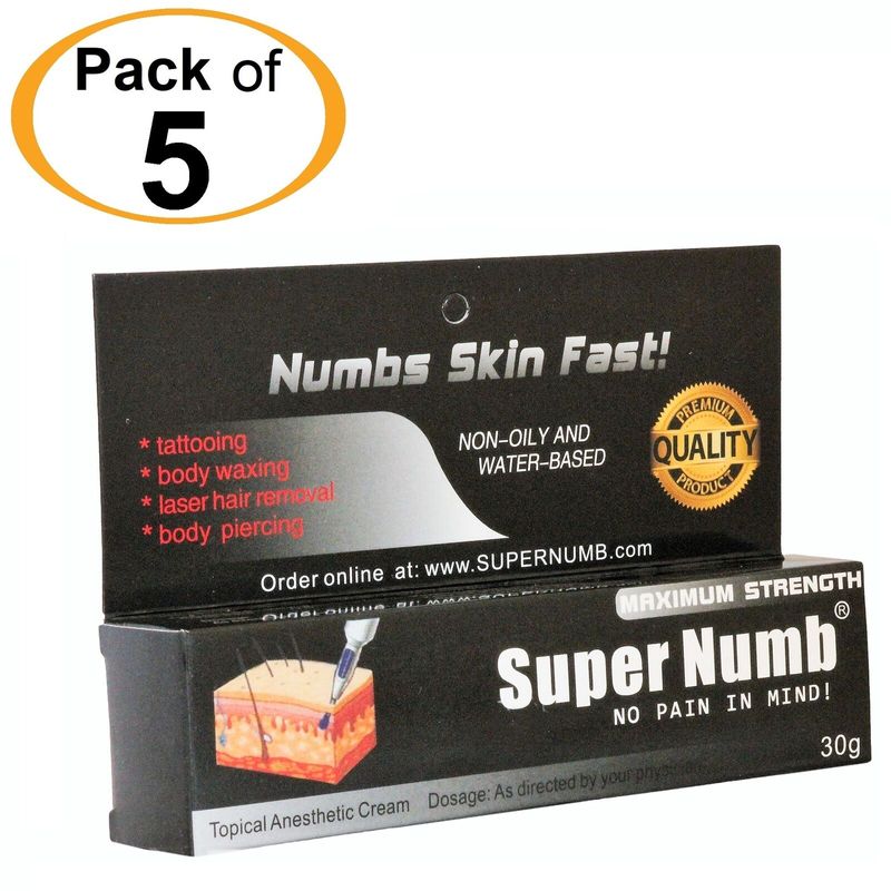 5 X 30g Super Numb skin painless cream waxing tattooing laser piercing ...