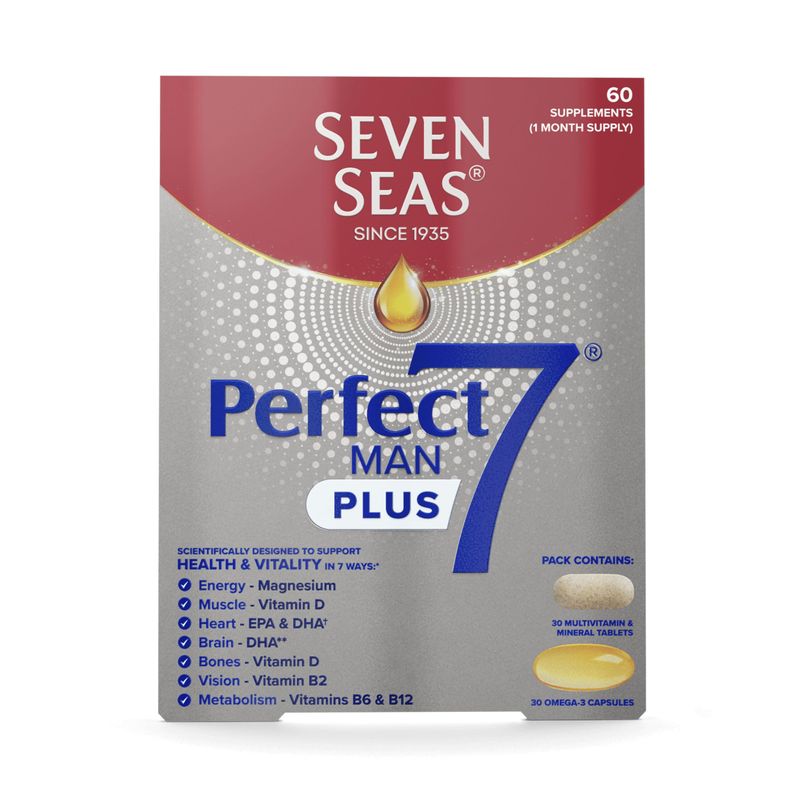 Seven Seas Perfect7 Man Plus Multivitamin, With 1000 mg Fish Oil, 60 ...