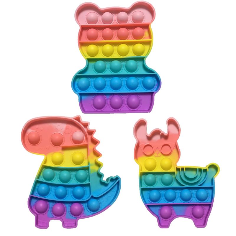 3 Pcs Pop It Fidget Toys, Pop It, Poppet Fidget Toy, Push Rainbow ...
