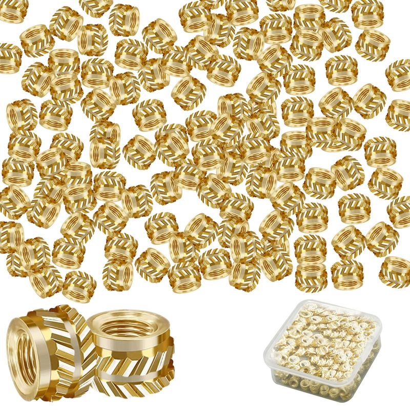 100Pcs M3 Threaded Insert, M3 Heat Set Inserts Brass Nuts Inserts ...