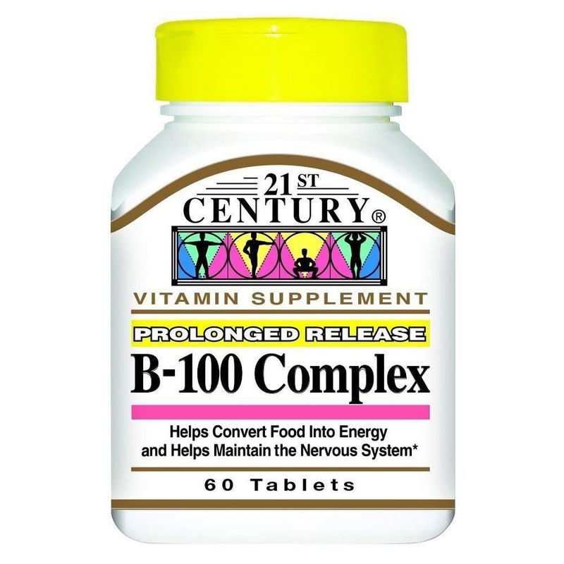 21st Century Complex B-100 Prolonged Release - 60 Caplets, Pack of 3 ...