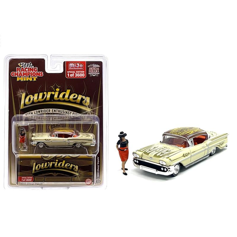 1958 Chevy Impala Lowrider Beige with Graphics and Orange Interior with ...