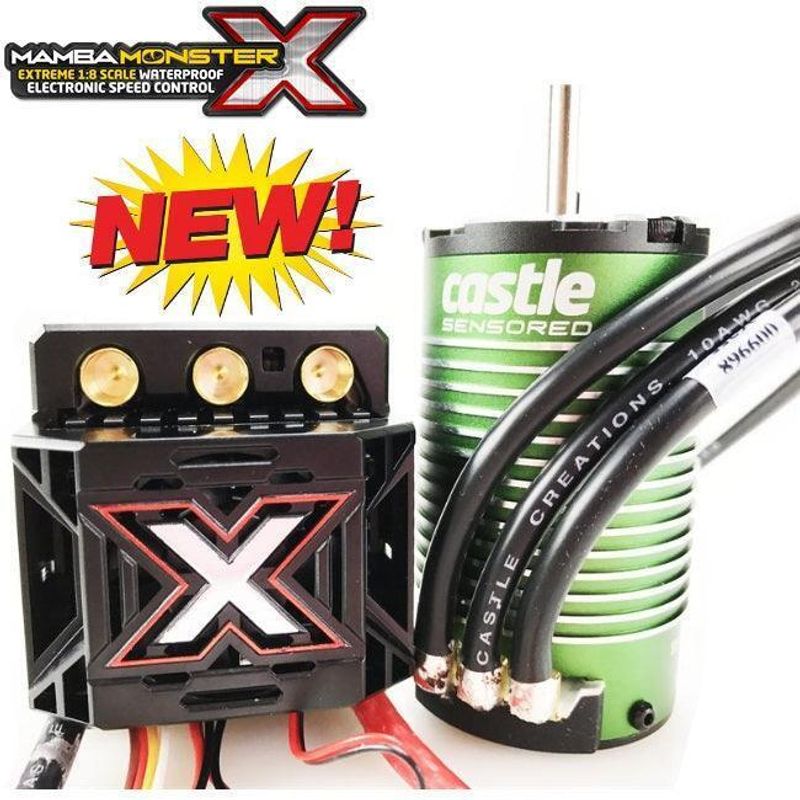 Castle Creations Mamba Monster X 1/8 WP ESC + Sensored 1512-2650KV ...