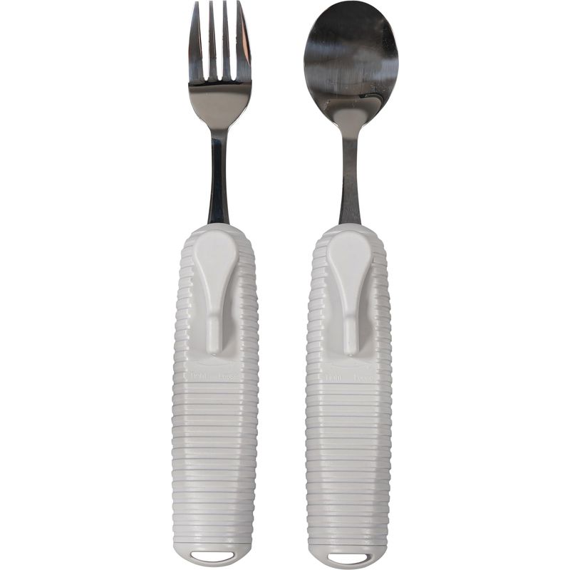 Aidapt Adaptive Large Handled Fork and Spoon Set Utensils with Multi ...