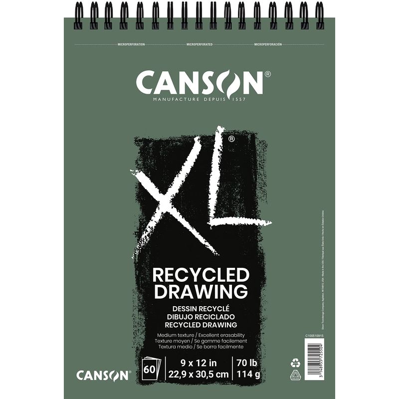 Canson XL Series Recycled Drawing Paper Pad, Top Wire Bound, 70 Pound ...