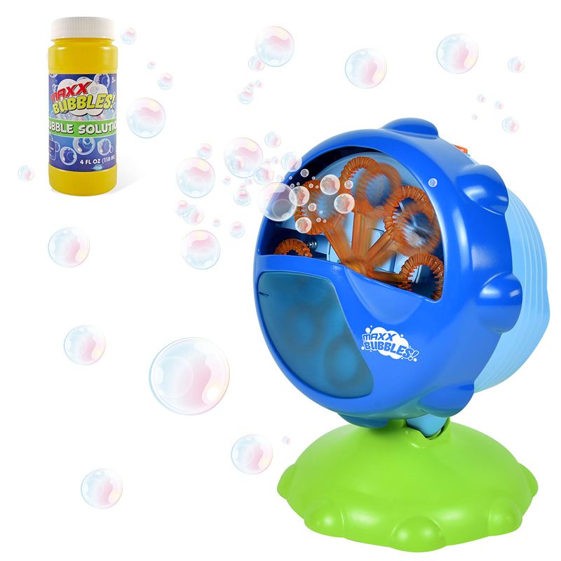 Maxx Bubbles Automatic Bubble Machine – Durable Outdoor Bubble Blower for Kids | LED Light with ...